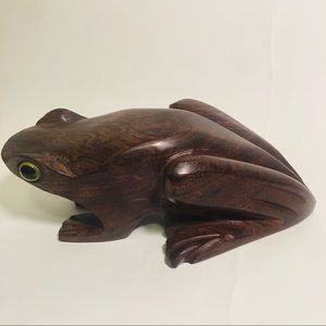 Accents | Vintage Hand Carved Hardwood Frog | Poshmark